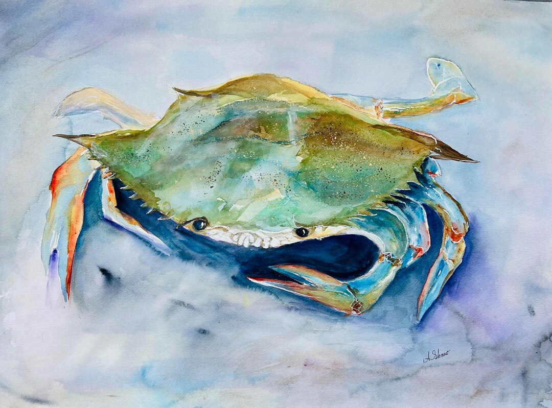 Blue Crab, Original Watercolor Painting, Crab - Etsy