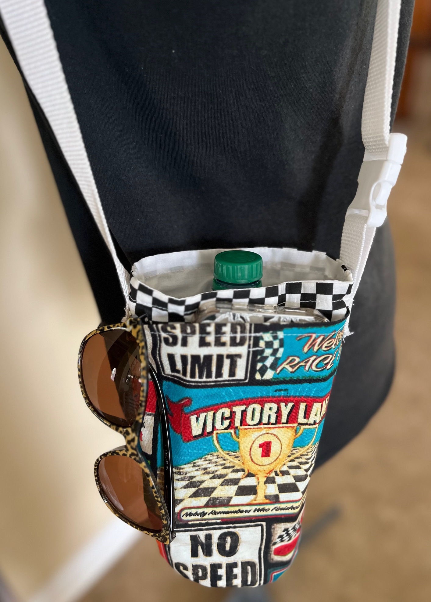 Nascar, Water Bottle Tote,2 Pockets, Racing, Bottle Holder, Drink ...