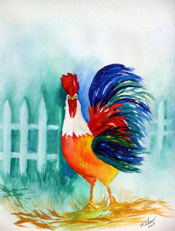 Dibujos De Pollos Pintados ACUARELA CLIPART, Pollos De Pascua,