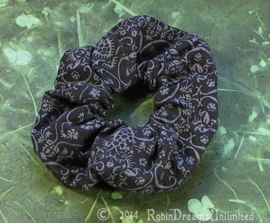 Black and Grey Hidden Zipper Pocket Scrungee - Etsy