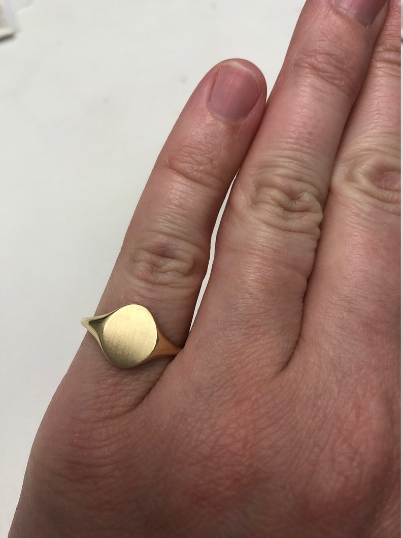 Gold Ladies Solid Back Signet Ring Available in 14kt White, Yellow or ...