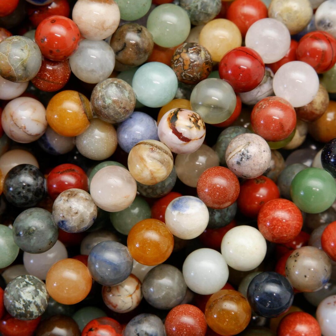 Mixed Gemstones · Smooth · Round · 6mm, 8mm - Etsy