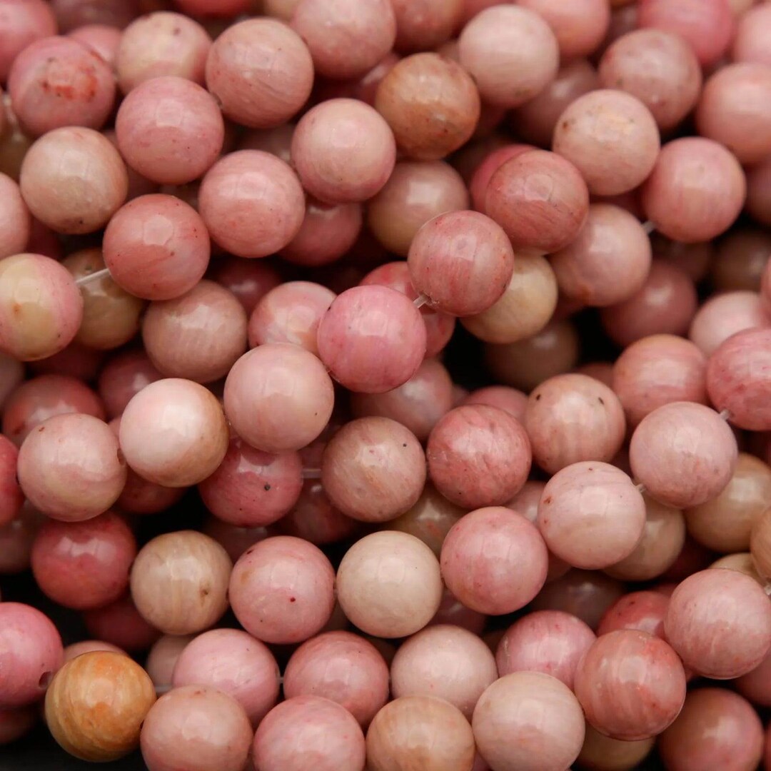 Wood Rhodonite · Smooth · Round · 4mm, 6mm, 8mm, 10mm - Etsy
