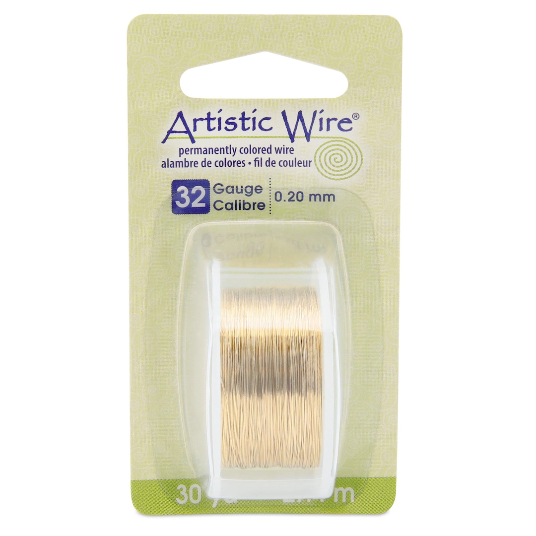 Artistic Wire, 32 Gauge (.20 Mm), Tarnish Resistant Brass, 30 Yd (27.4 ...