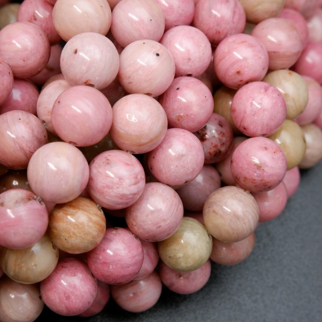 Wood Rhodonite Smooth Round 4mm 6mm 8mm 10mm - Etsy