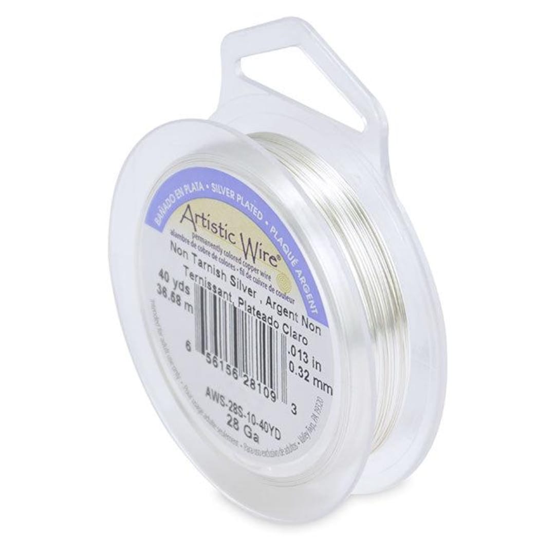 Artistic Wire, 28 Gauge .32mm, Silver Plated, Tarnish Resistant Silver ...