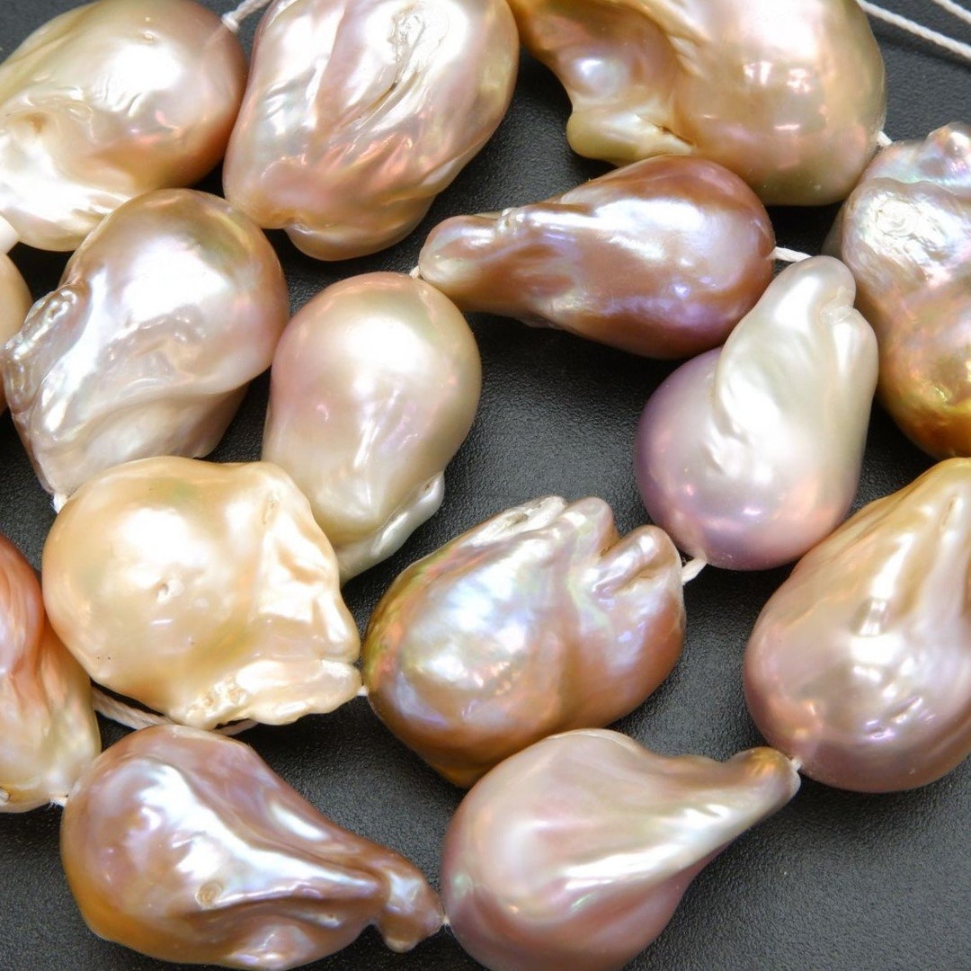 Pearl Baroque Champagne 16mm 20mm - Etsy