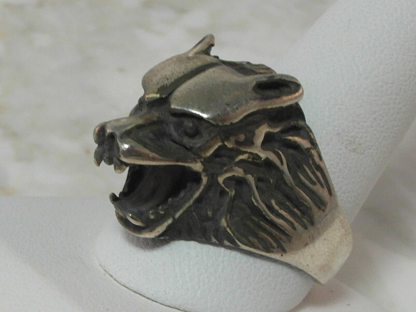 Anillo de cabeza de lobo personalizado de plata esterlina - Etsy España