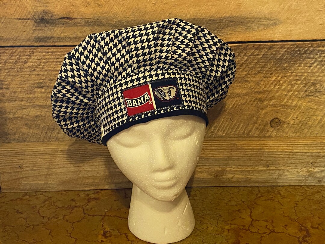 University of Alabama Scrub Cap/houndstooth Bouffant/traditional Nurses ...