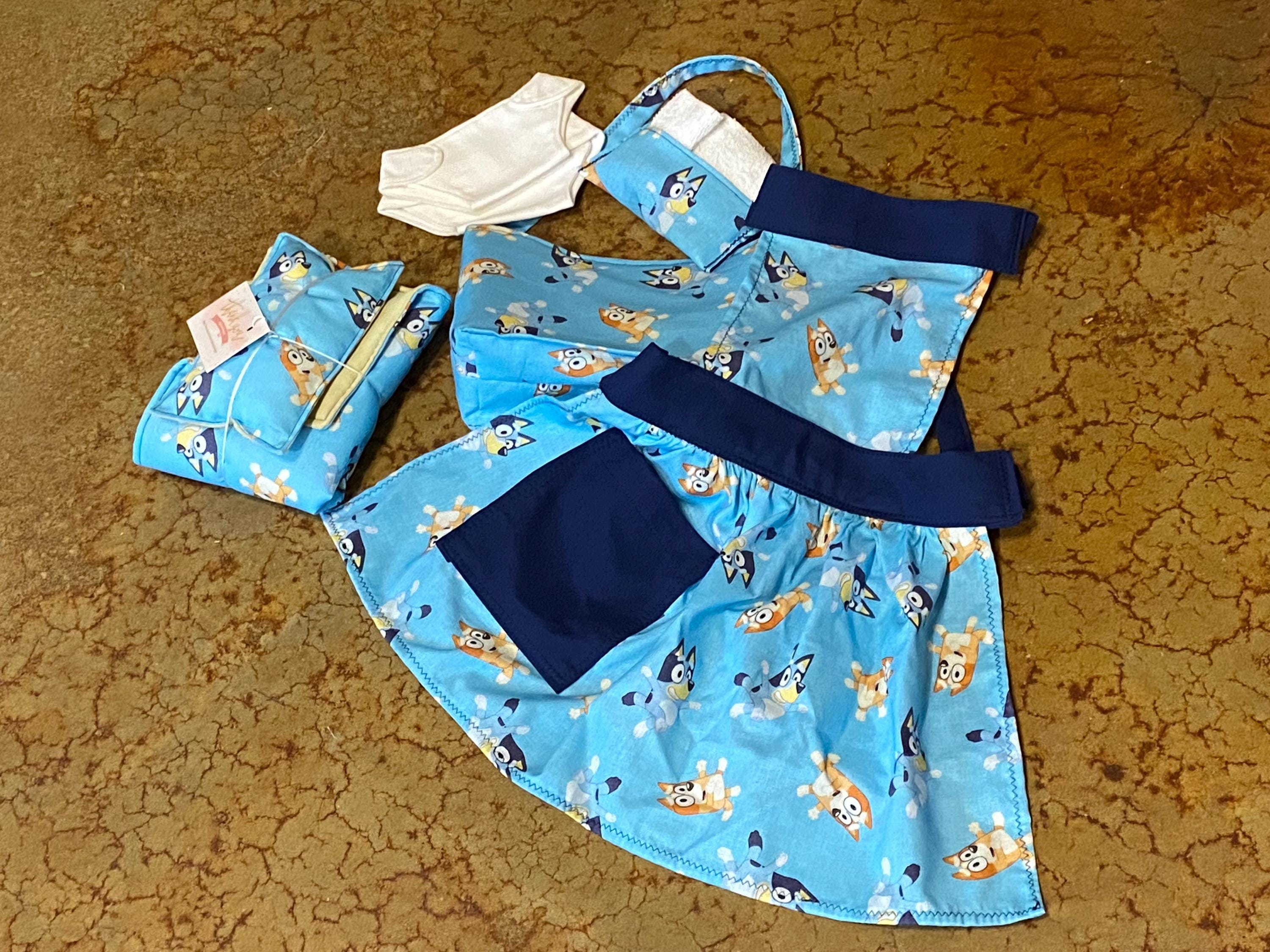 Bluey Toddler Apron/diaper Bag W/wipes/children's Play Table Placemat ...