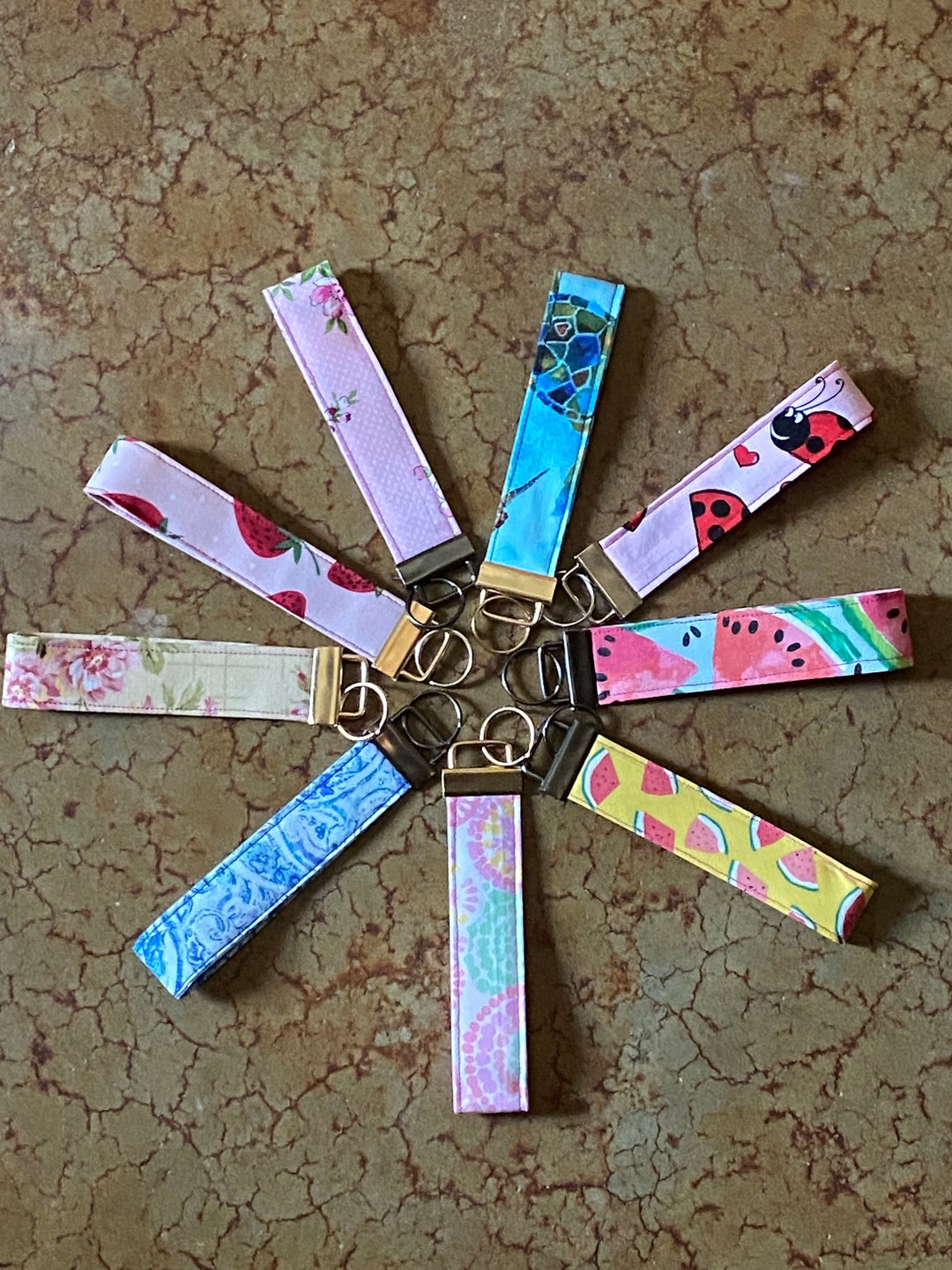 Colorful Key Fob Chain Wristlet-fun Unique Key Fob Wristlet Lanyard for ...