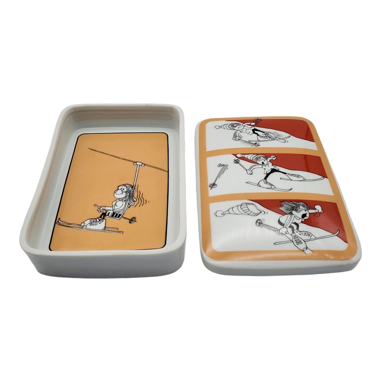 Vintage Enesco Trinket Box Kersten Sports Chagrin Snow Ski - Etsy