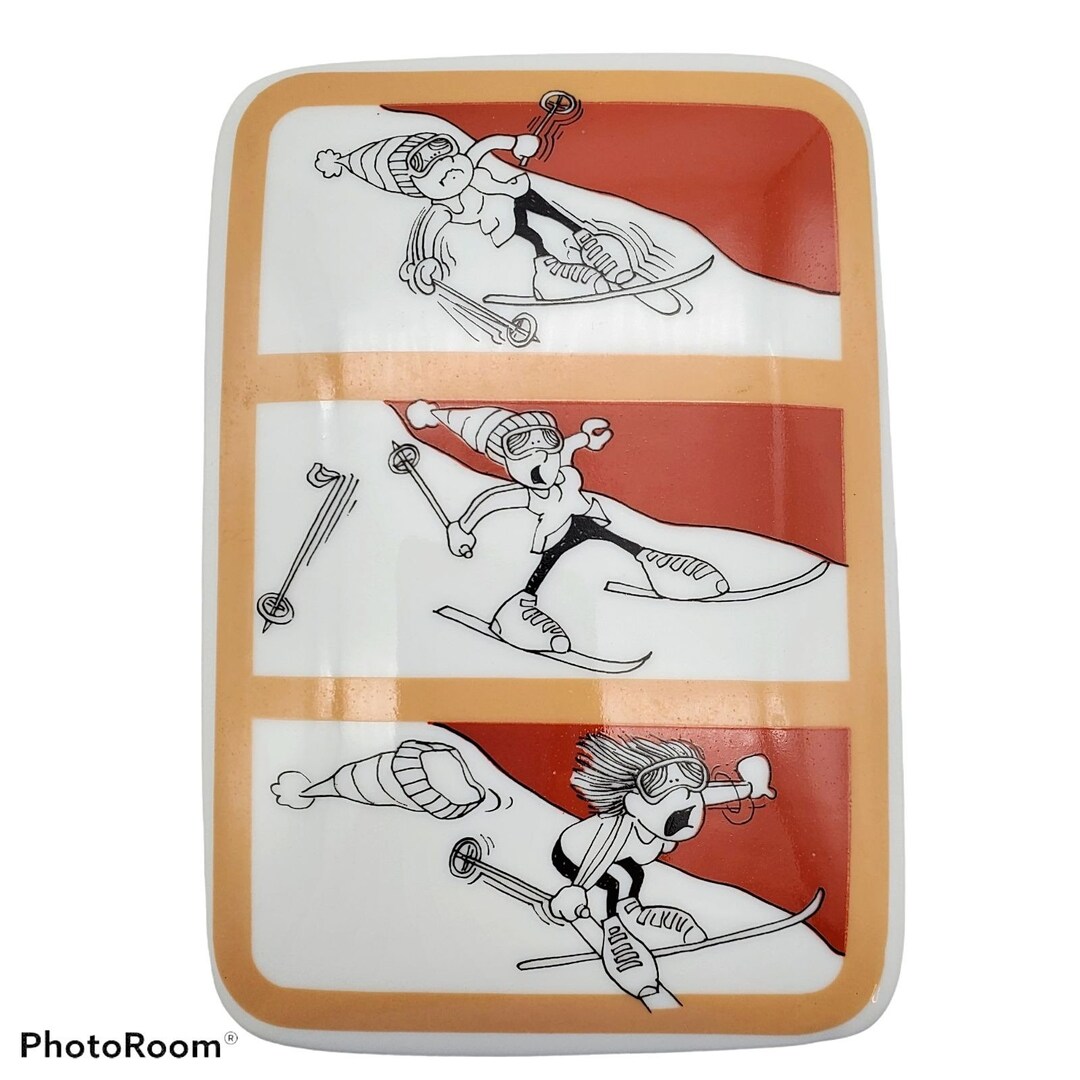 Vintage Enesco Trinket Box Kersten Sports Chagrin Snow Ski - Etsy