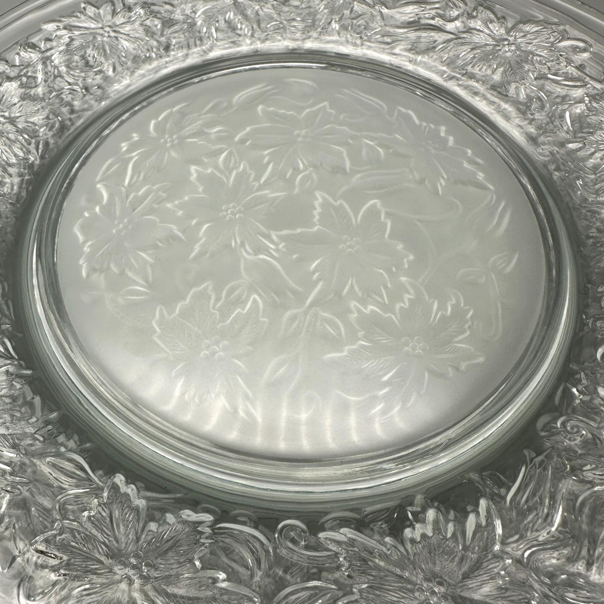 Princess House Dinner Plates Fantasia Set 5 Crystal Poinsettia 10 ...