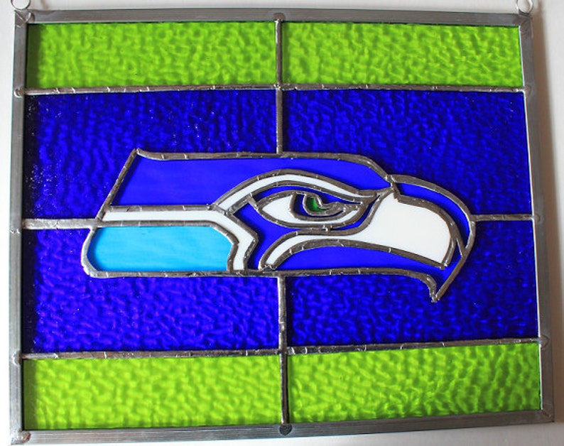 Stained Glass Seattle Seahawks Panel - Etsy