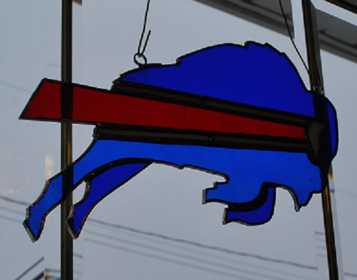 Stained Glass Buffalo Bills Suncatcher, Wall Hanging - Etsy