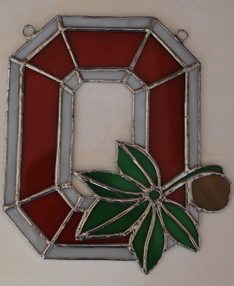 Stained Glass Ohio State Buckeye Sun Catcher/ Wall Hanging Home/ Dorm ...