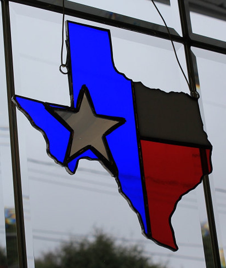 Stained Glass Lone Star State Suncatcher Wall Decor - Etsy
