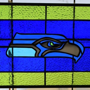 Stained Glass Seattle Seahawks Panel - Etsy