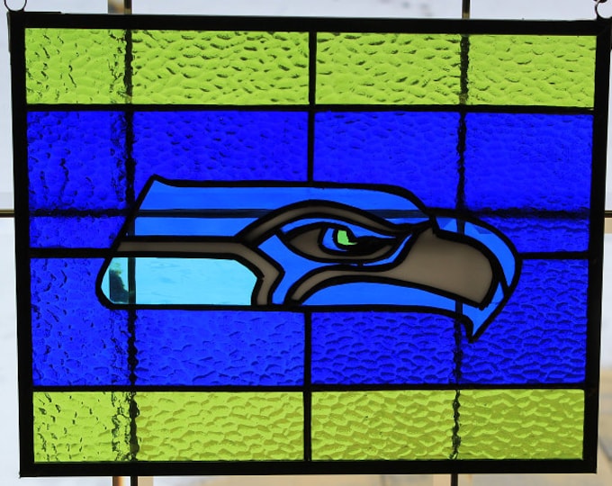 Stained Glass Seattle Seahawks Panel - Etsy