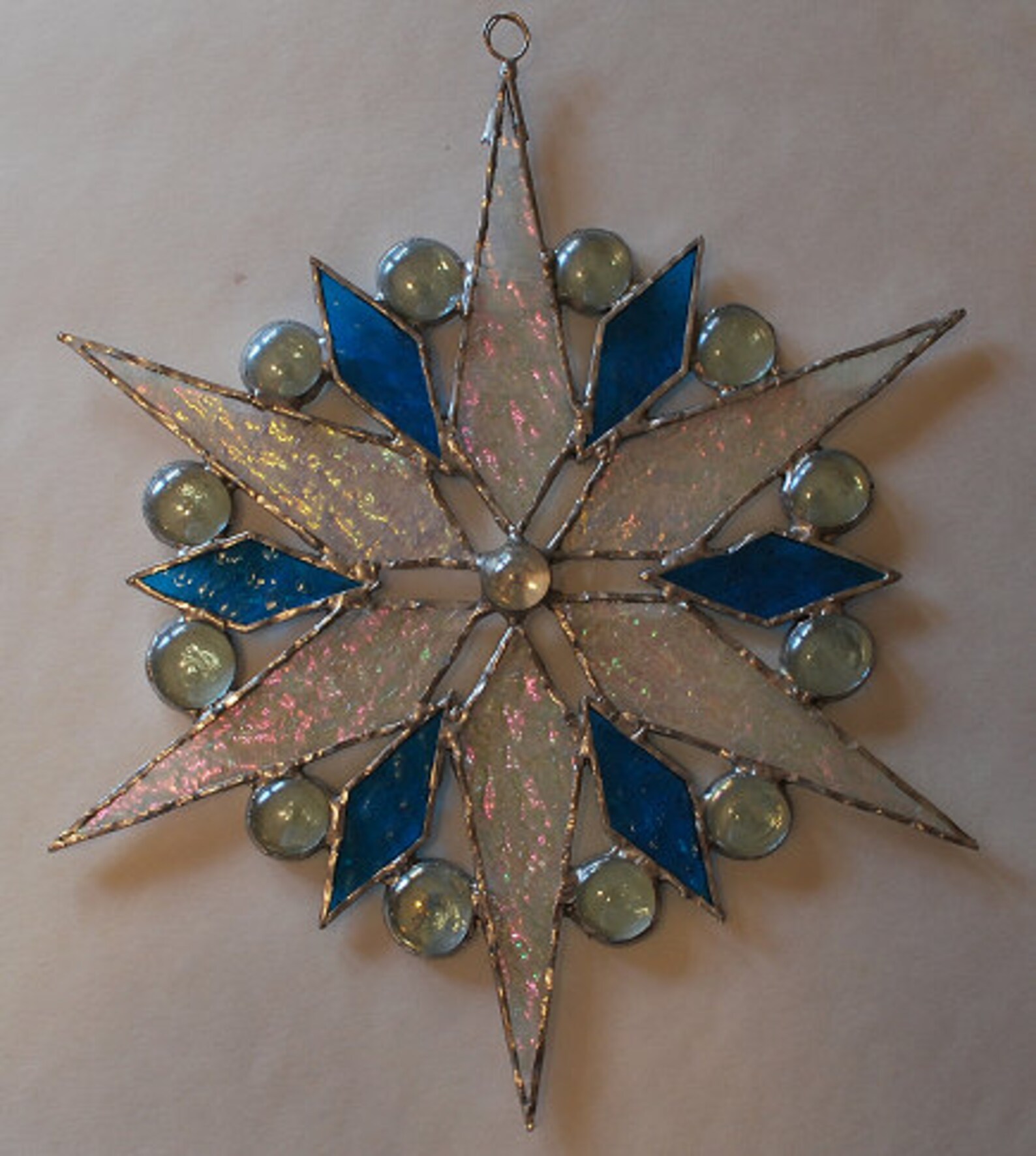 Stained Glass Starburst Snow Flake Suncatcher Wall Hanging - Etsy
