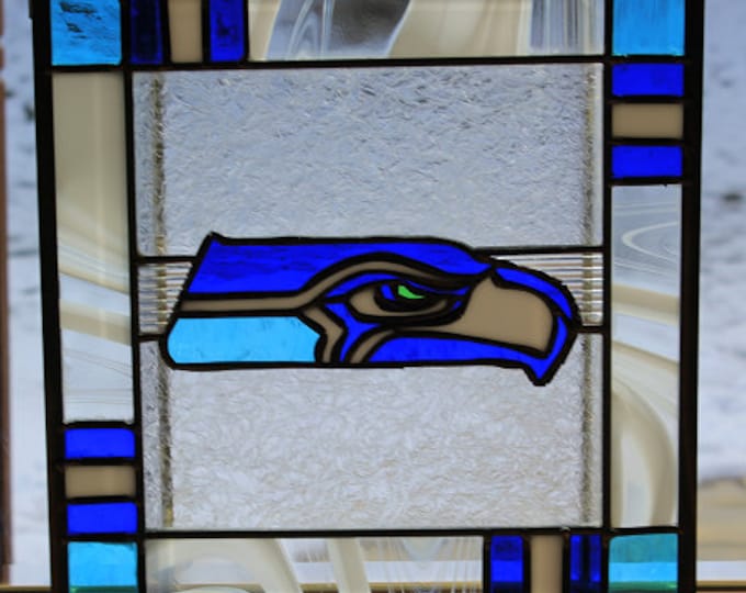 Stained Glass Seattle Seahawks Panel - Etsy