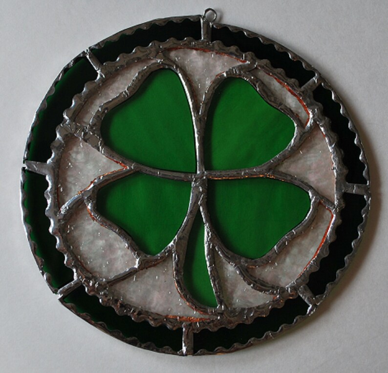 St. Patricks Day Stained Glass Shamrock Suncatcher Wall - Etsy