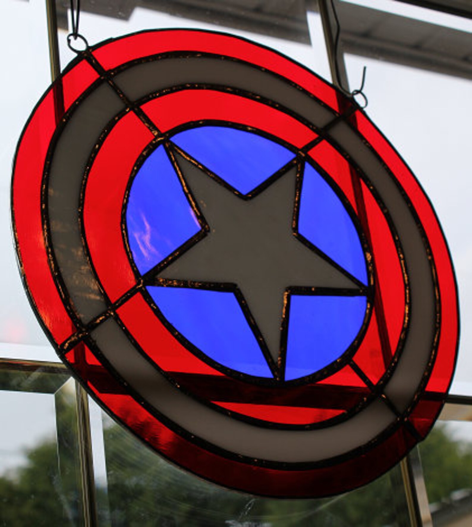 Stained Glass Captain America Sun Catcher - Etsy