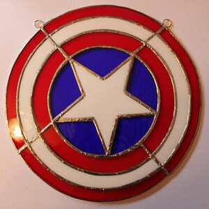 Stained Glass Captain America Sun Catcher - Etsy