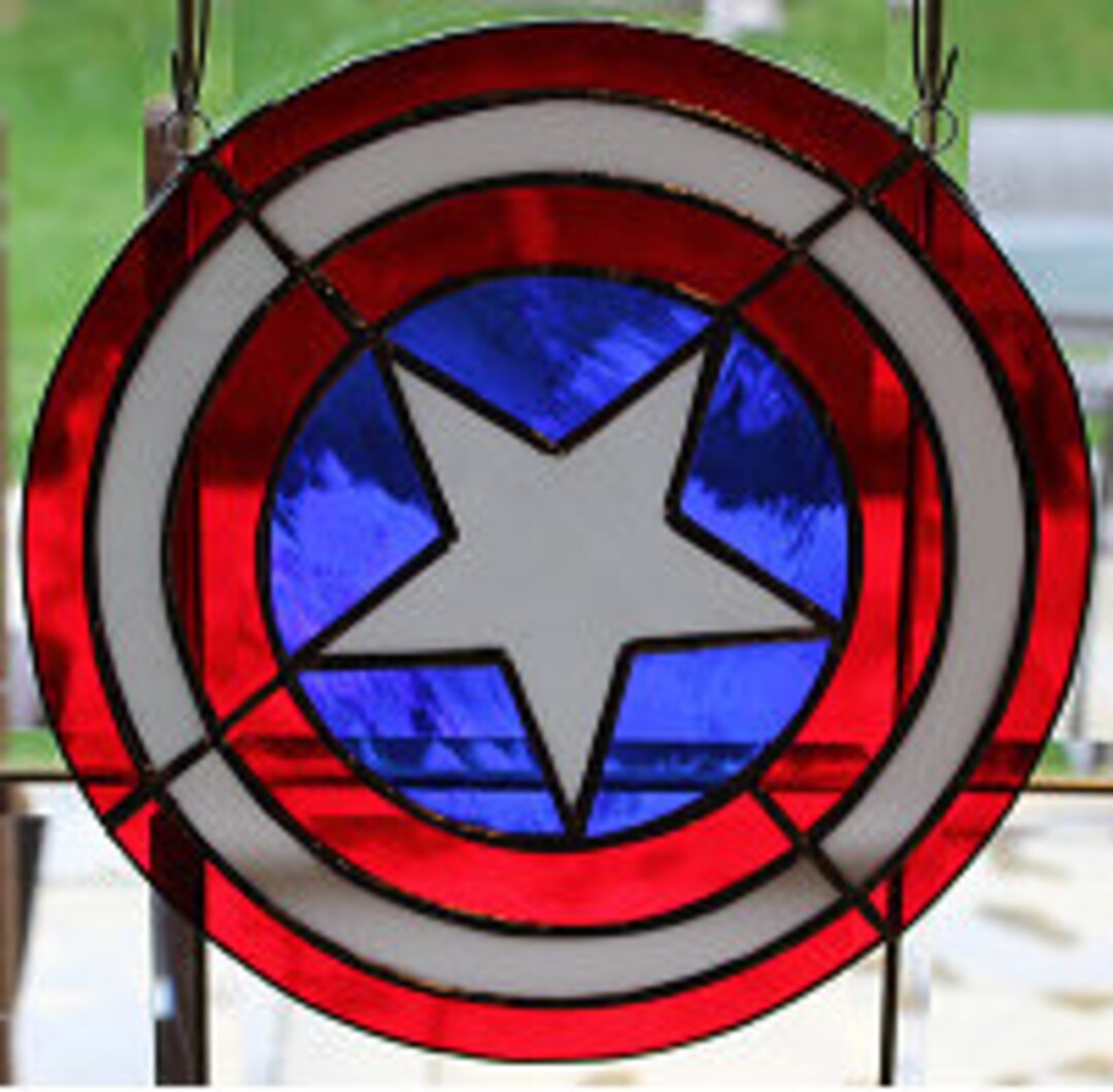 Stained Glass Captain America Sun Catcher - Etsy