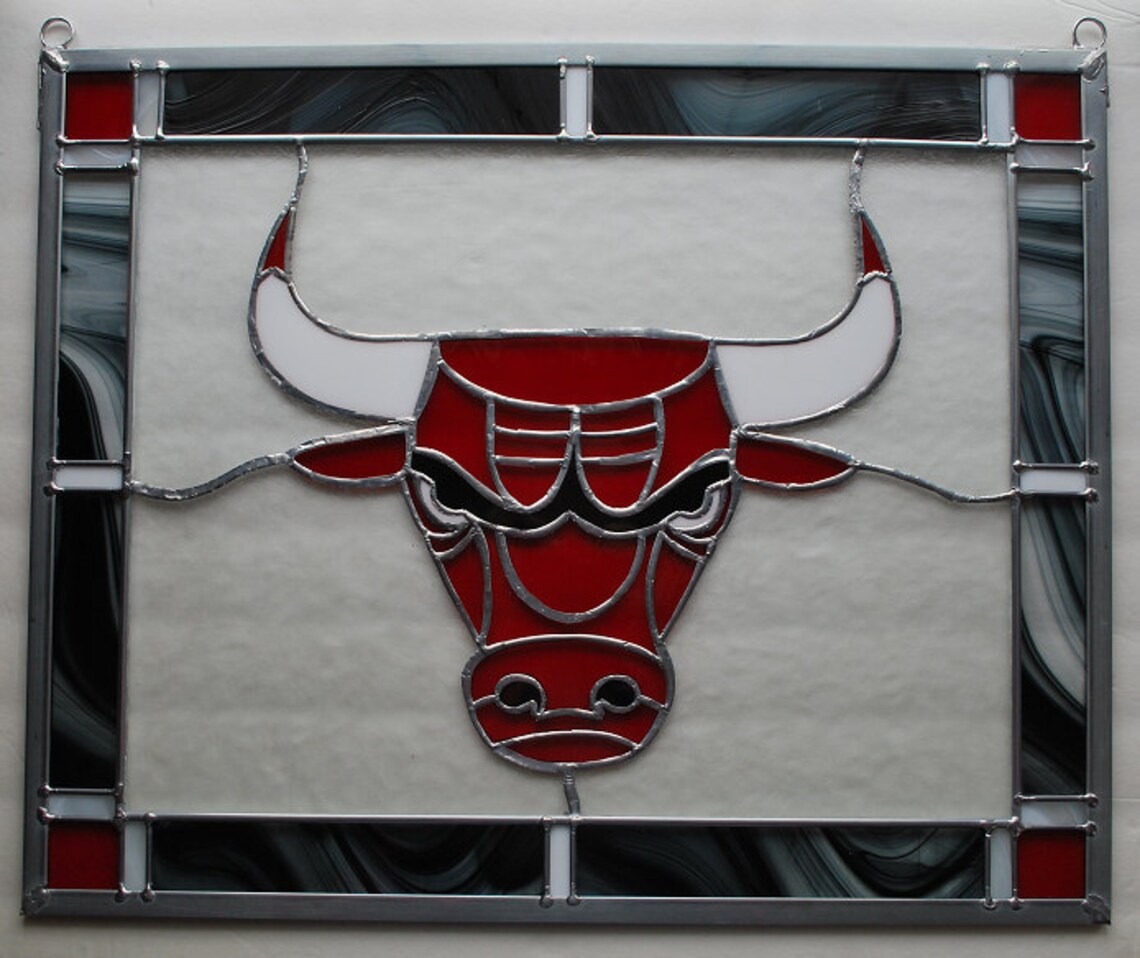 Stained Glass Red Bull Panel - Etsy