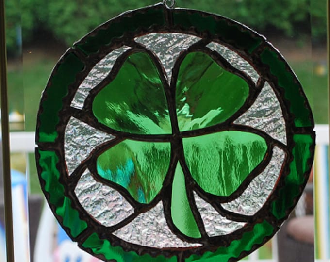 St. Patricks Day Stained Glass Shamrock Suncatcher Wall Hanging - Etsy
