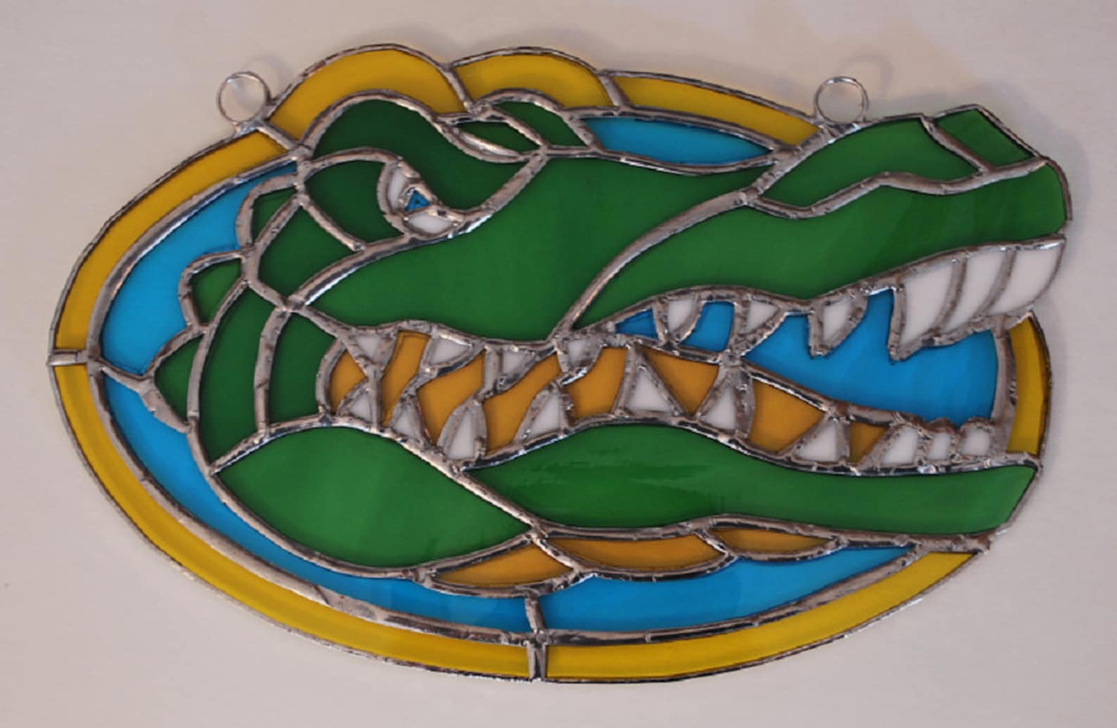 Stained glass alligator suncatcher wall hanging | Etsy