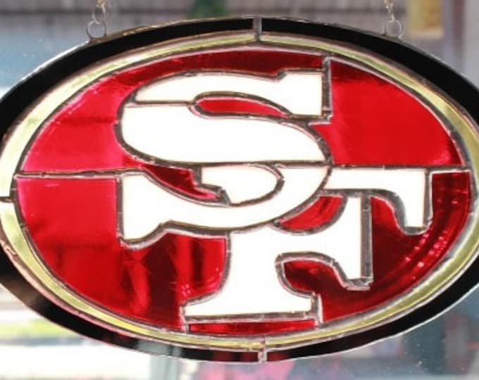 San Francisco 49ers Stained Glass Suncatcher, Football Suncatcher ...