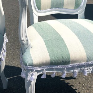 SOLD Chair, Accent Chair, Arm Chair With Blue and White Stripes ...