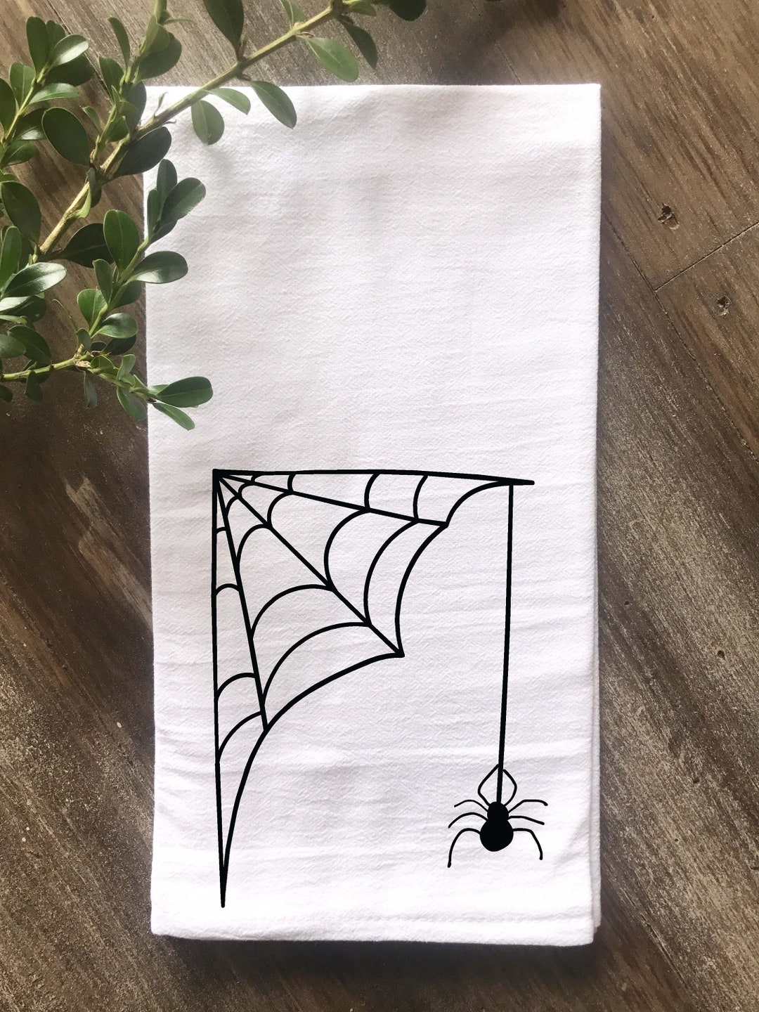 Halloween Spider Web Tea Towel, Thanksgiving Tea Towel, Kitchentea ...