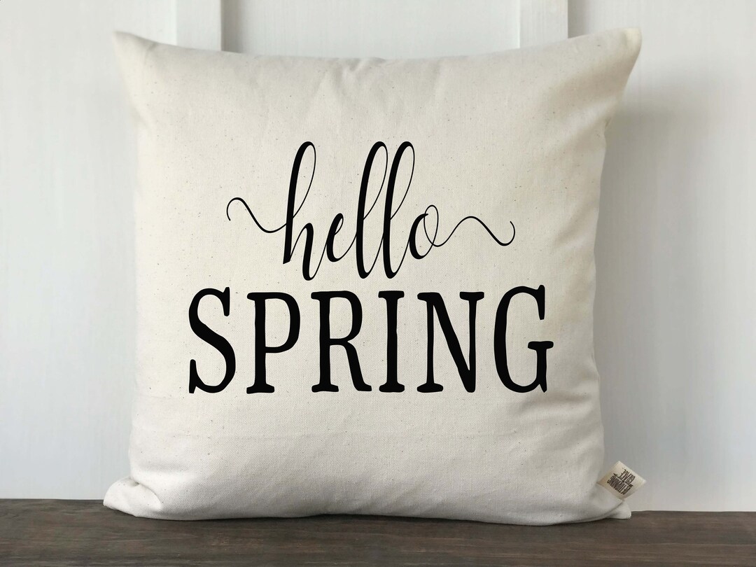 Farmhouse Hello Spring Pillow Cover, Easter Pillow, Spring Pillow ...