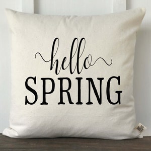 Farmhouse Hello Spring Pillow Cover, Easter Pillow, Spring Pillow ...