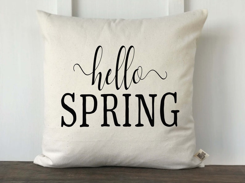 Farmhouse Hello Spring Pillow Cover Easter Pillow Spring | Etsy