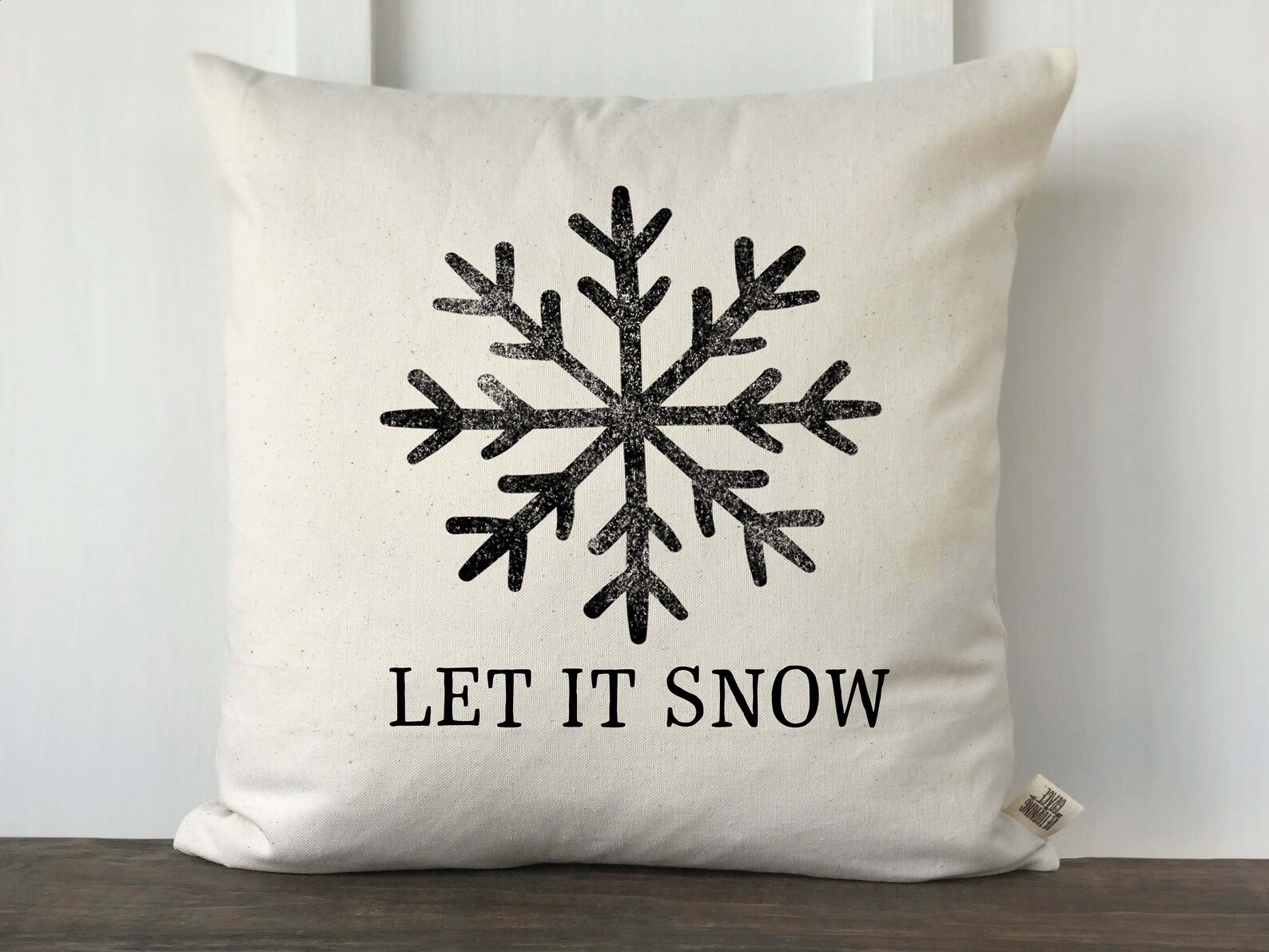 Let It Snow Snowflake Pillow Cover Farmhouse Winter Pillow - Etsy