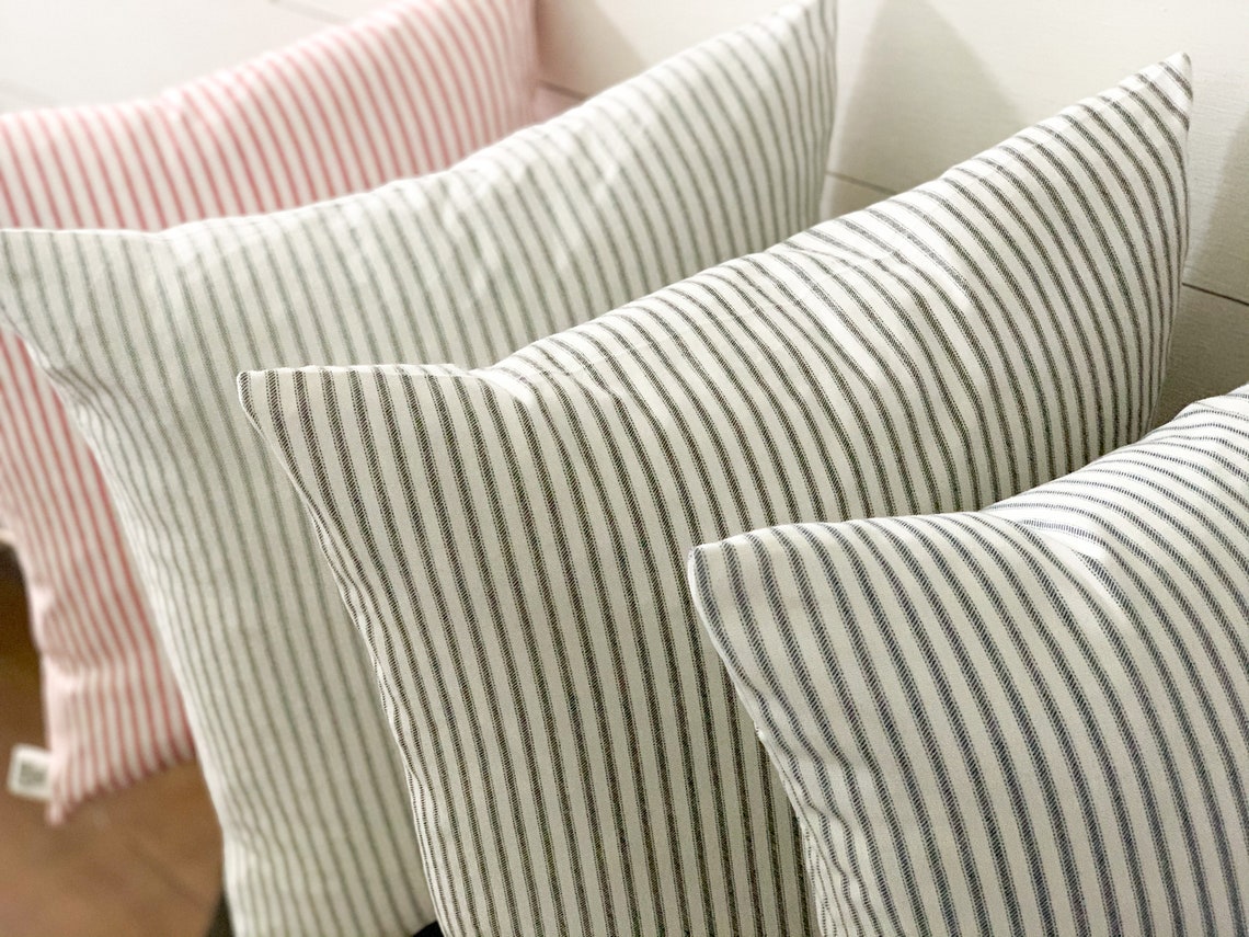 Modern Farmhouse Ticking Pillow French Ticking Decorative - Etsy