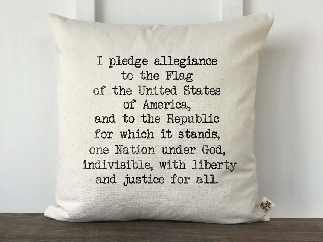 Farmhouse Fourth of July Pillow Cover, Pledge of Allegiance, Vintage ...