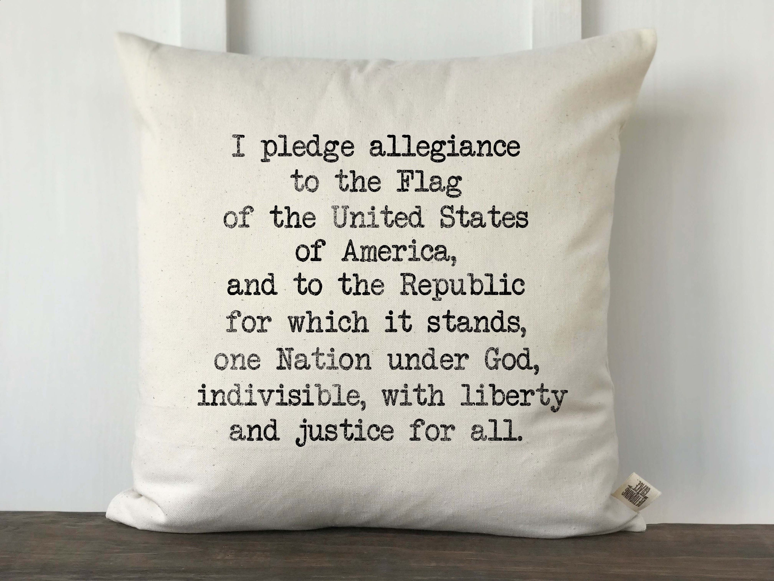 Farmhouse Fourth of July Pillow Cover Pledge of Allegiance | Etsy