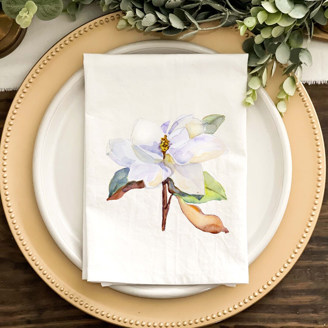 Magnolia Napkin Spring Napkin Wedding Gift Dinner Napkins - Etsy