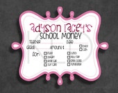 Items similar to School Money Label Doodle Frame with Pink Border for ...