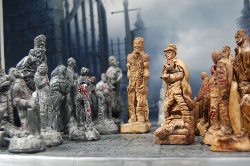 Large Gothic Horror Chess Set Customisable Colours pieces - Etsy