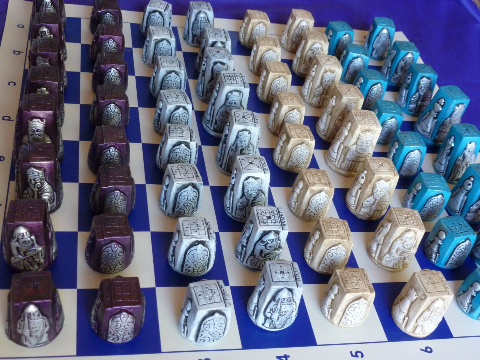 Beginners Chess Set Customisable Colours pieces Only | Etsy