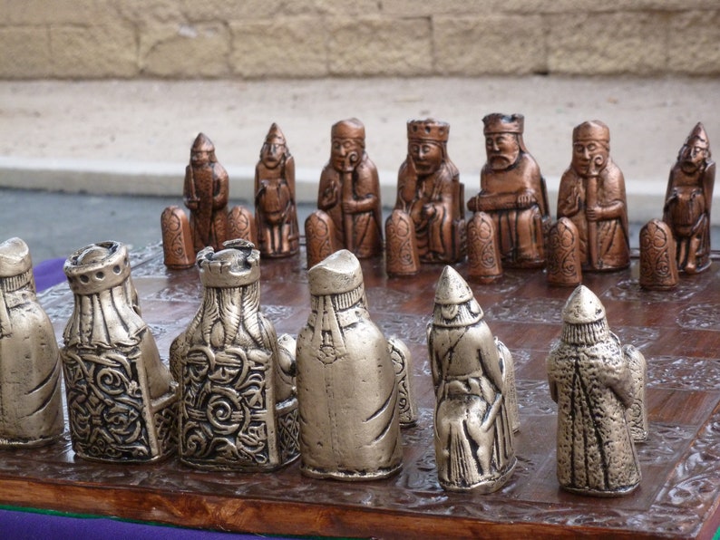 Isle of Lewis Chess Set With Viking Berserker Rook, Customisable ...