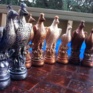 Large Birds Chess Set (pieces Only/board Not Included) Eagle, Peacock ...