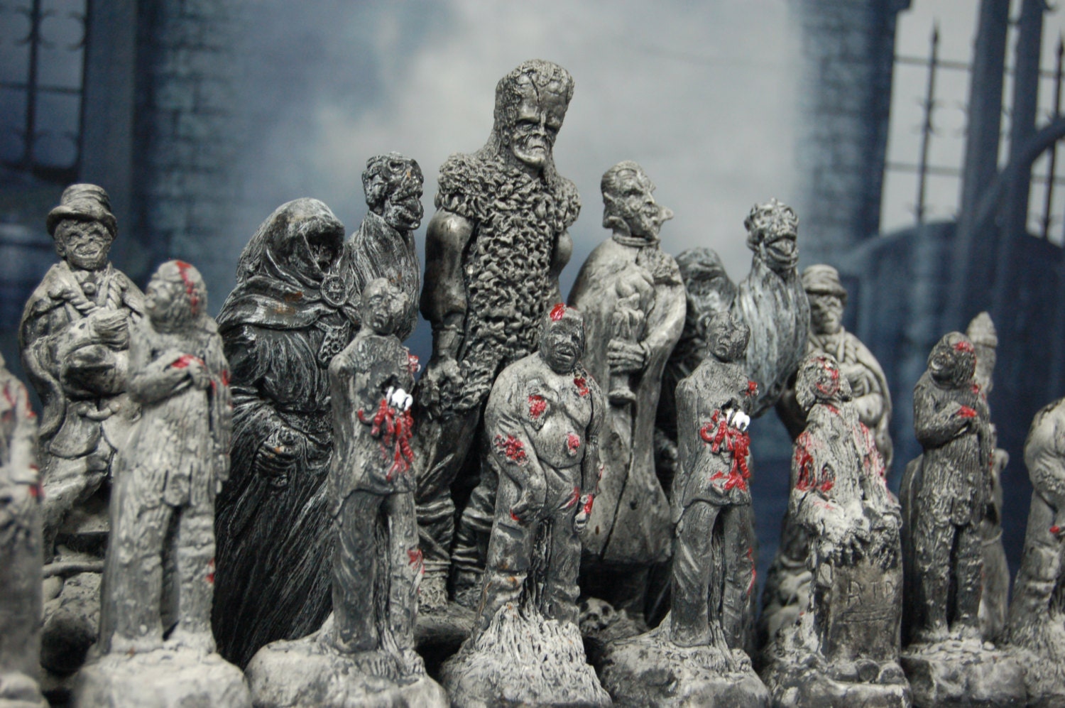 Large Gothic Horror Chess Set, Customisable Colours (pieces Only/no ...